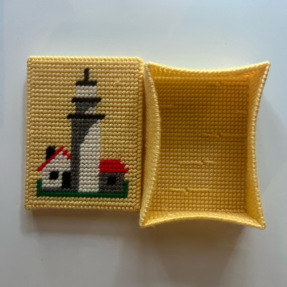 Storage & Organization | Handmade Plastic Canvas Lighthouse Box 55 X 4x ...